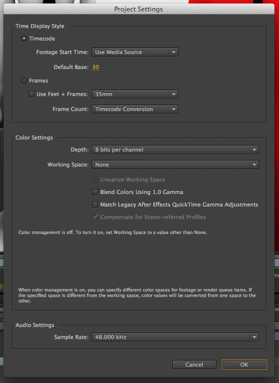 AEProjectSettings | wolfcrow