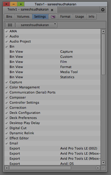 AvidProjectSettings | wolfcrow